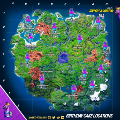 Where to Dance in front of Birthday Cakes for Fortnite’s 4th Birthday ...